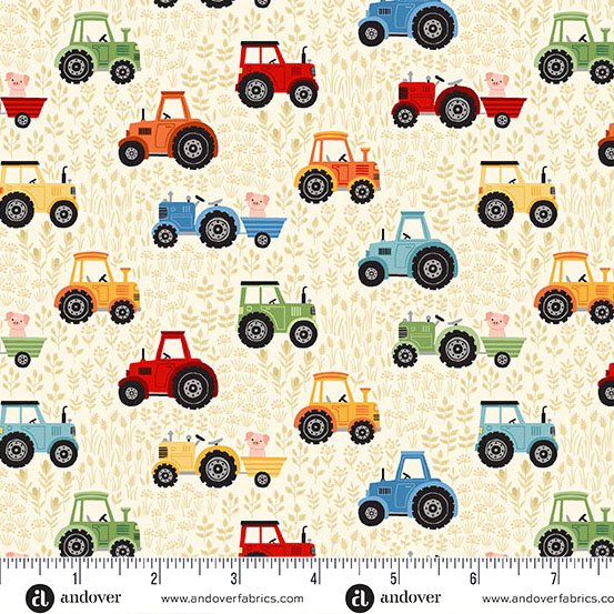 Cream Tractors Fun on the Farm MU-067-Q – Beckie's Sewing Center